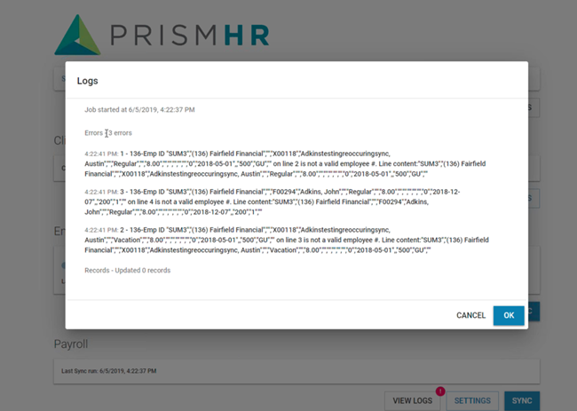 PrismHR Integration Setup