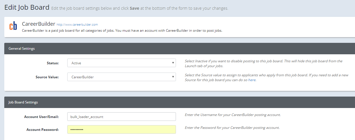 Posting Your Jobs to CareerBuilder