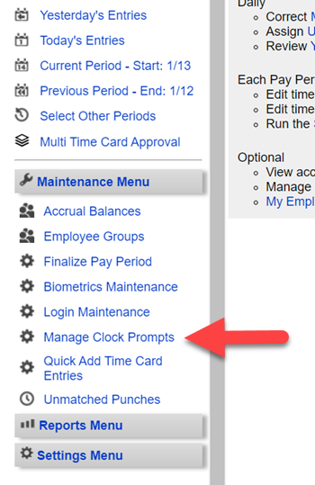 Clock Prompt Edit Permissions for Your Client