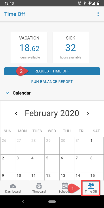 Request Time Off in TimeWorksPlus Employee