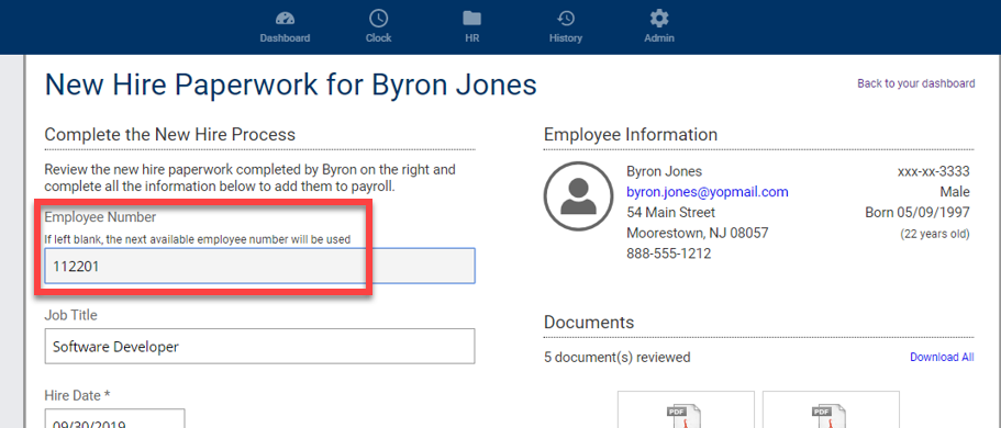 Employee Auto Numbering