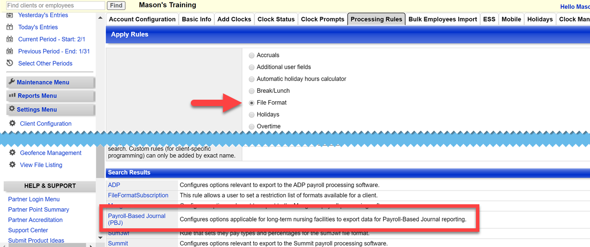 Payroll-Based Journal Setup