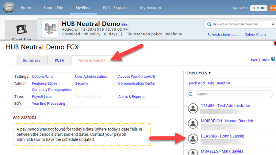 Employee Settings in HUB and WorkforceHUB