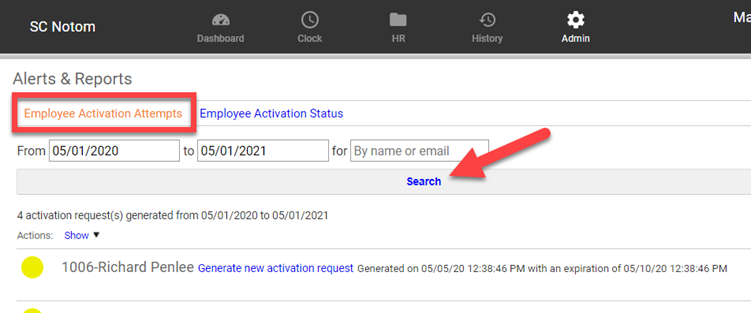 Employee Activation Reports