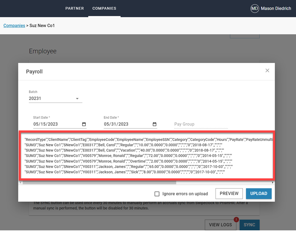PrismHR Integration - Payroll and Accrual Balance Sync (WorkforceHub)
