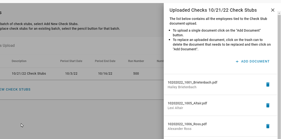Upload Check Stubs