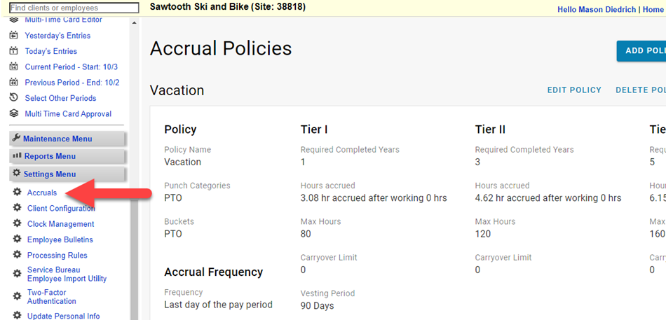 Accruals Manager (TimeWorksPlus)