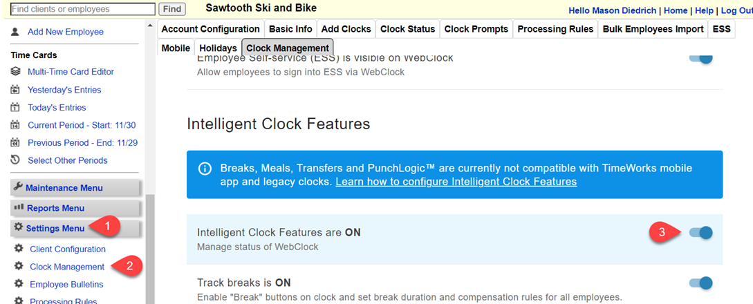 Add a Basic Clock to TimeWorksPlus
