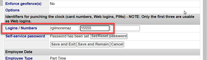 Add a Clock Number to Employee Setup