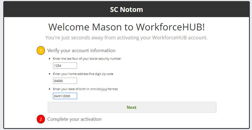 Employee Activation Walkthrough Workforcehub