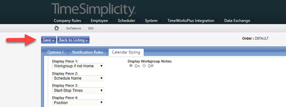 Employee Portal Calendar Styling and Schedule Details