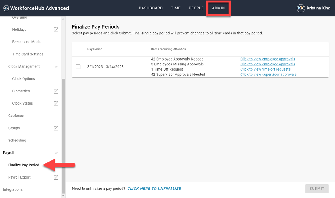 Finalize Pay Periods