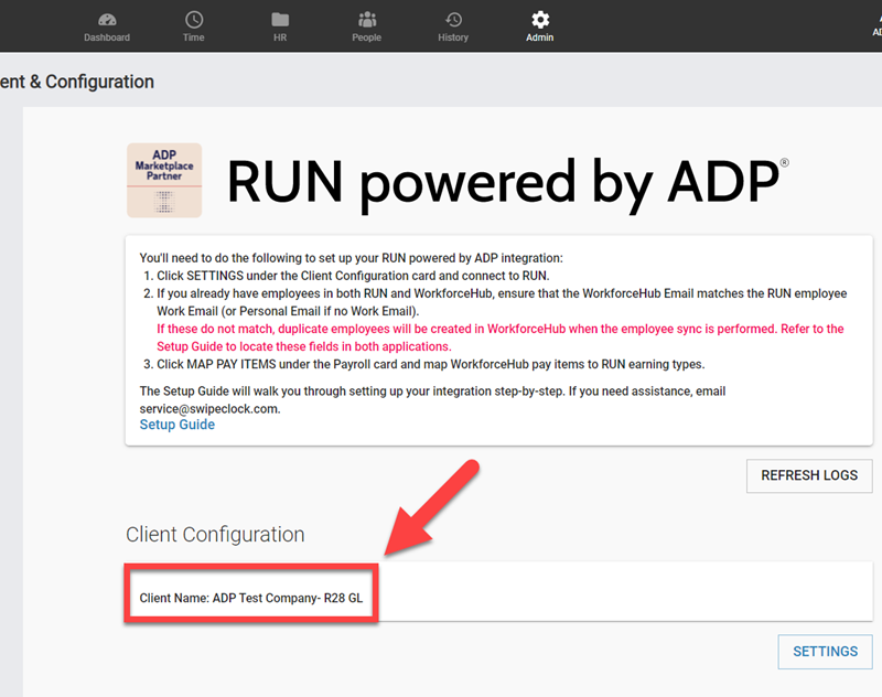 RUN powered by ADP® Integration - Setup Guide