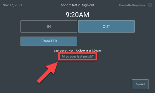 Swipeclock Touch and Touch 2 - Clock In and Out Instructions