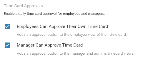 Time Card Approval Setup