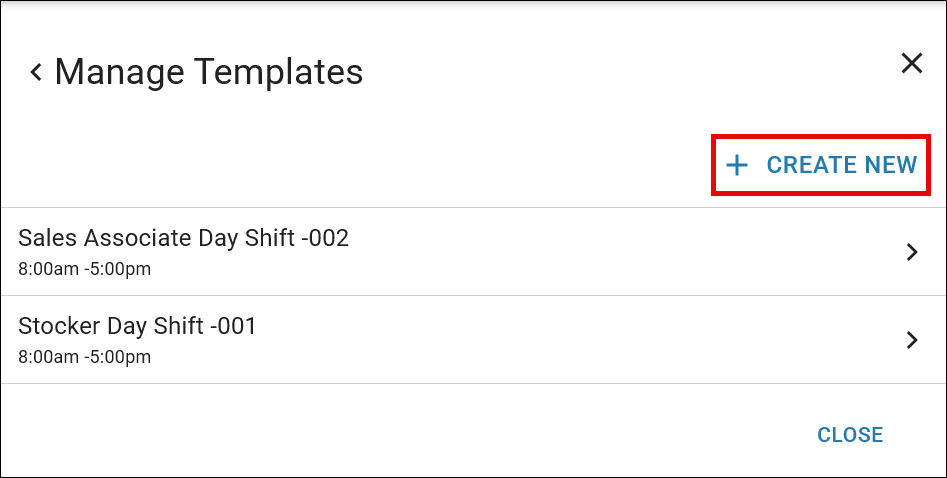 Shift Templates